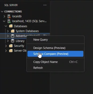 MSSQL Extension for VS Code: Introducing Schema Compare (Preview) - Azure SQL Devs’ Corner