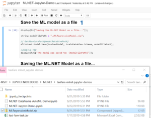 Using ML.NET in Jupyter notebooks - Cesar de la Torre