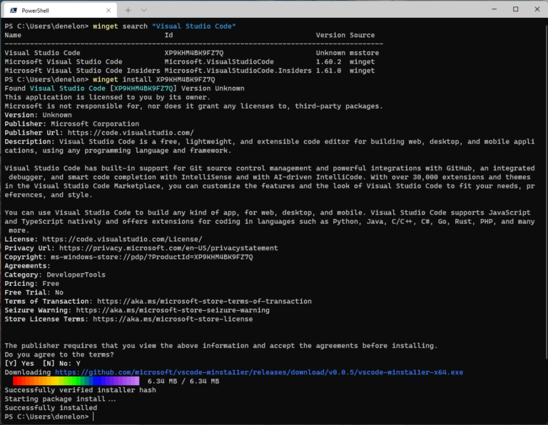 Windows Package Manager 1.1 - Windows Command Line