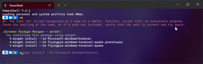 WinGet.CommandNotFound - Windows Command Line