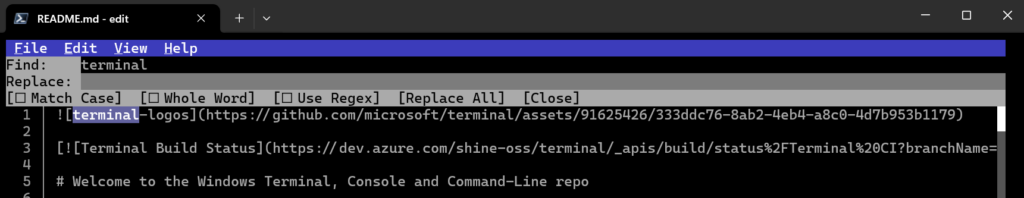 Edit is now open source - Windows Command Line