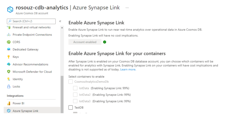 Azure Synapse Link: Announcing support for existing Azure Cosmos DB containers and seamless ...