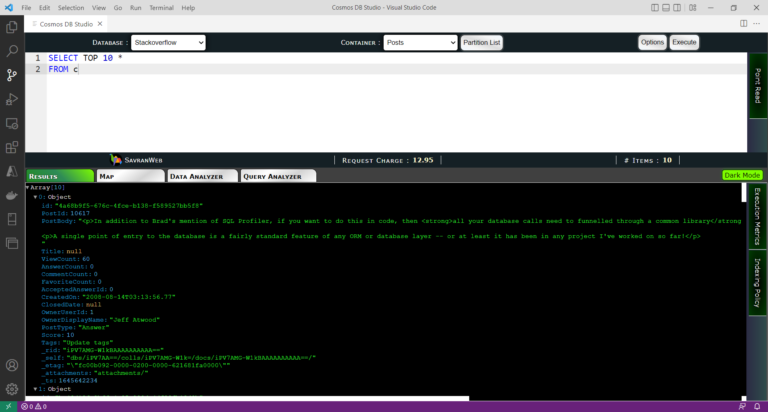Azure Cosmos DB SQL Studio is a Hidden Gem! - Azure Cosmos DB Blog