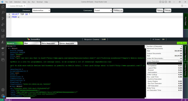 Azure Cosmos DB SQL Studio is a Hidden Gem! - Azure Cosmos DB Blog