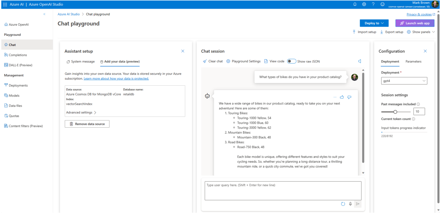 Integrated Vector Database In Vcore Based Azure Cosmos Db For Mongodb