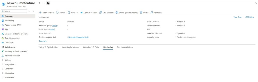 Introducing the Azure Cosmos DB Account Overview Hub - Azure Cosmos DB Blog