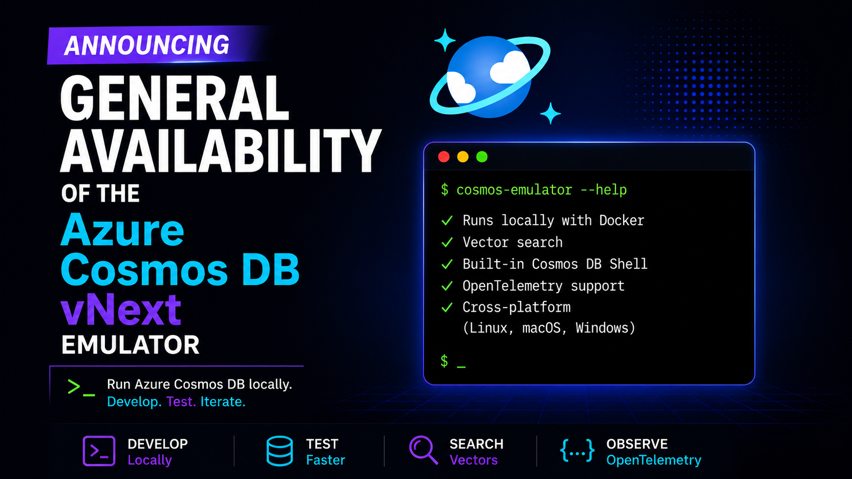 Announcing General availability of the Azure Cosmos DB vNext emulator ...