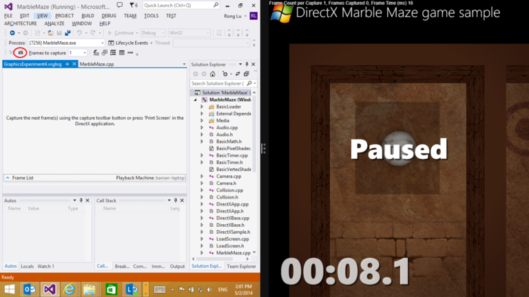 Visual Studio Graphics Frame Analysis in action! - C++ Team Blog