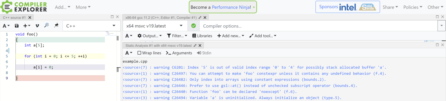 Execution and Static Analysis Support for MSVC on Compiler Explorer ...