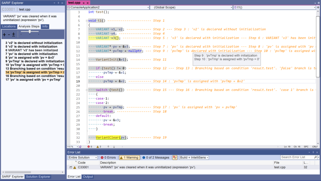 Microsoft C++ Code Analysis Warnings with Key Events - C++ Team Blog