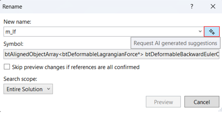 Use AI-Powered Rename Suggestions to rename your C++ variables in ...