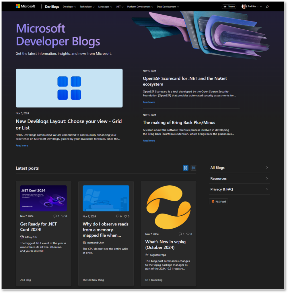Dev Blogs Home Page Layout Simplified Developer Blogs News