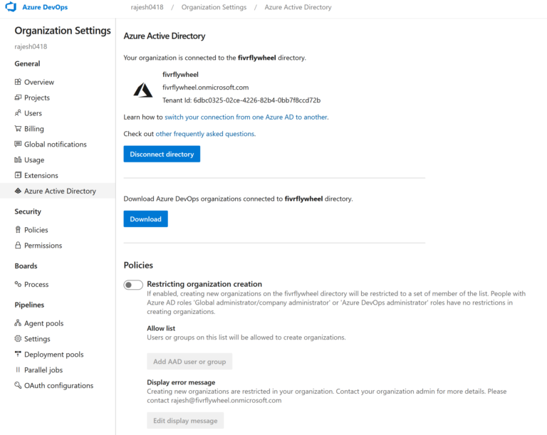 Policy support to restrict creating new Azure DevOps organizations ... Policy support to restrict creating new Azure DevOps organizations ...