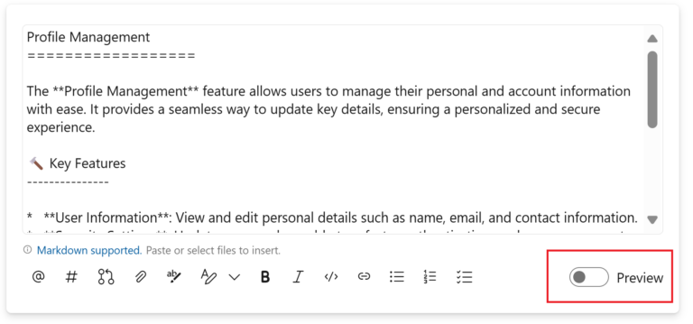 Markdown For Large Text Fields Private Preview Azure Devops Blog