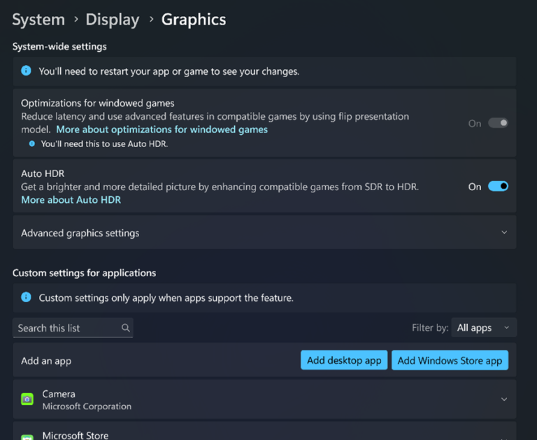 Navigating the Redesigned Graphics Settings page - DirectX Developer Blog
