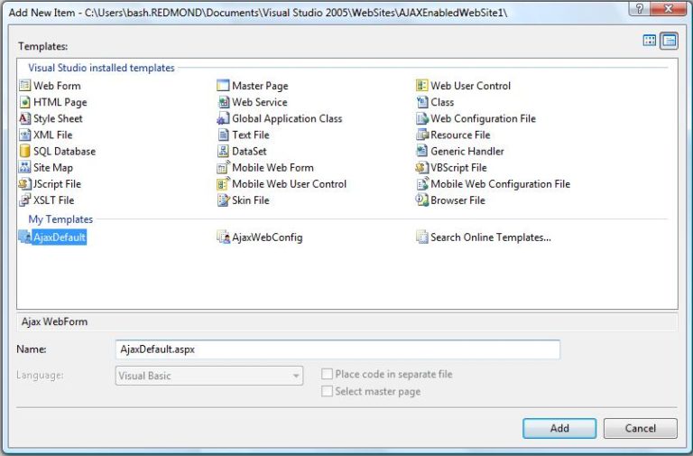 Getting started with ASP.NET AJAX in Visual Web Developer - .NET Blog