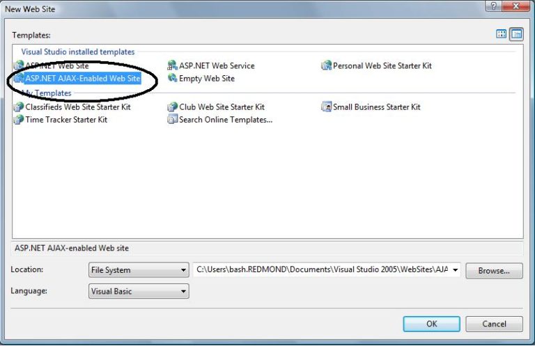 Getting Started With Aspnet Ajax In Visual Web Developer Net Blog