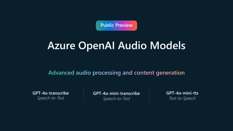 Azure OpenAI Audio Models | Start with GPT‑4o Transcribe & TTS