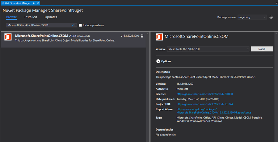 New Sharepoint Csom Version Released For Sharepoint Online March 2016 Microsoft 365 