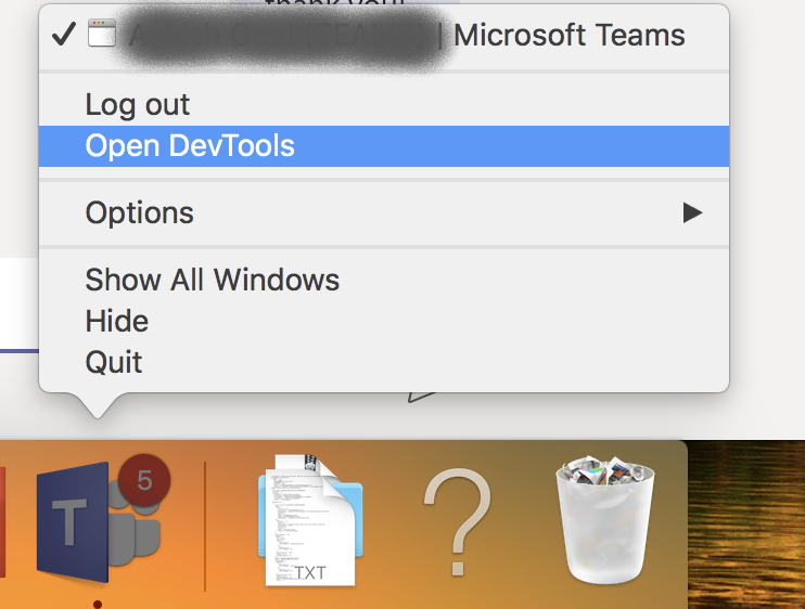 DevTools now accessible from the Microsoft Teams Desktop Client