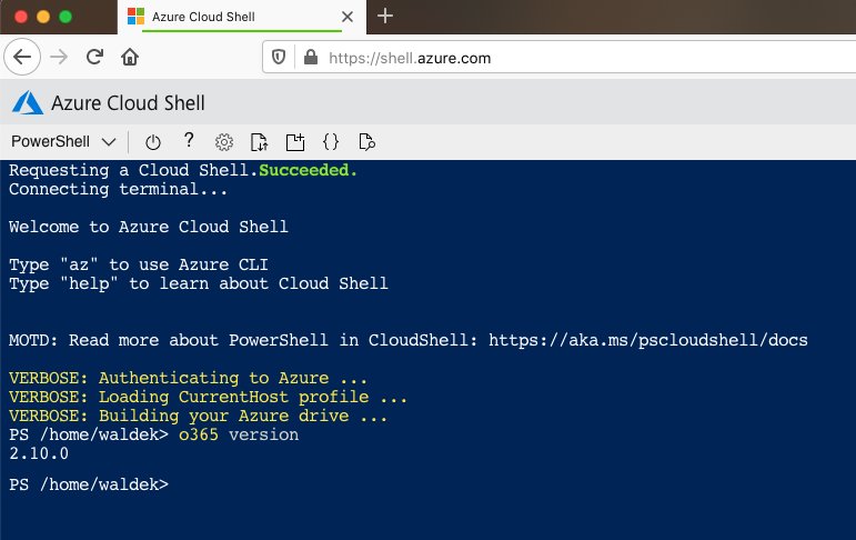 Office 365 CLI available in Azure Cloud Shell - Microsoft 365 Developer Blog