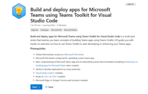 Develop apps for Teams using Teams Toolkit for Visual Studio Code