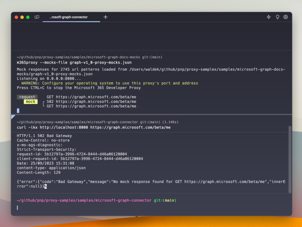 Microsoft 365 Developer Proxy v0.12 with new mocking capabilities