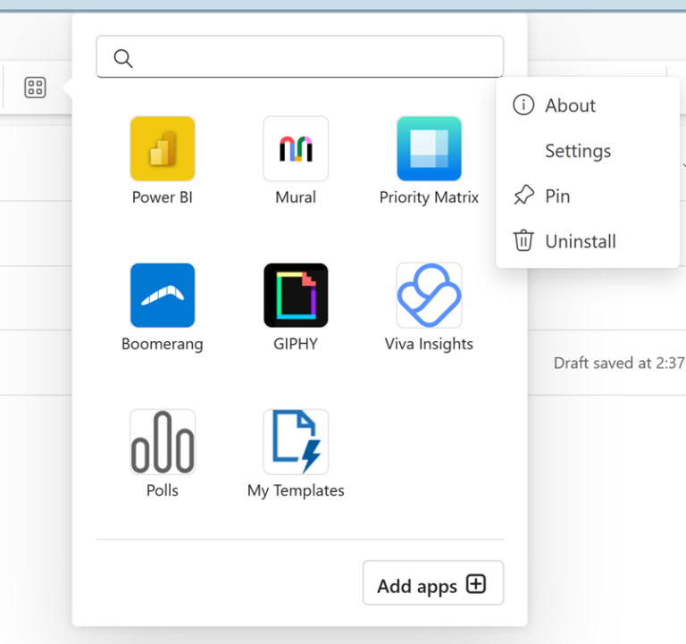 Updates to how to install and use Add-ins and apps in Outlook
