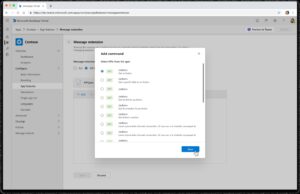 API-based message extensions in Teams Developer Portal