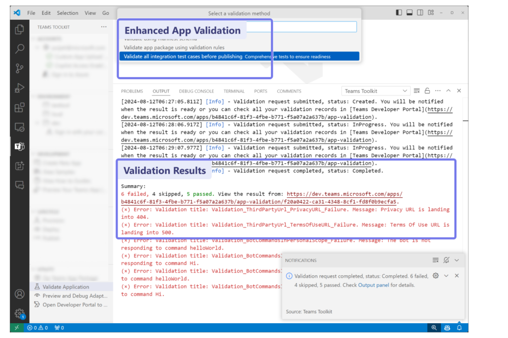 Teams Toolkit for Visual Studio Code prerelease update – August 2024