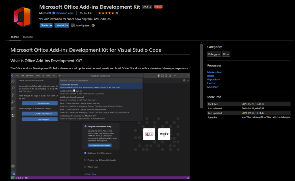 Office Add-ins Development Kit for Visual Studio Code (public preview)
