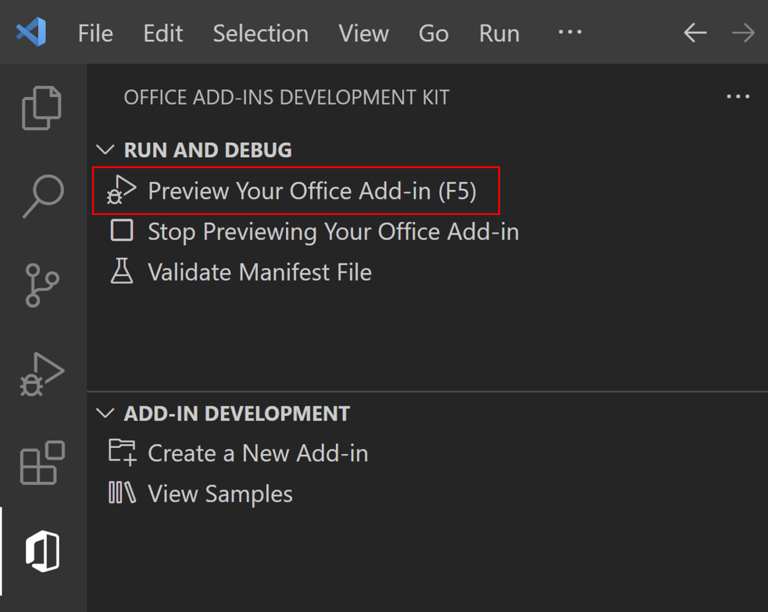 Office Add-ins Development Kit for Visual Studio Code (public preview)