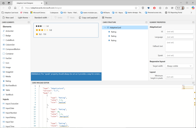 Adaptive Cards documentation hub and Adaptive Cards updates