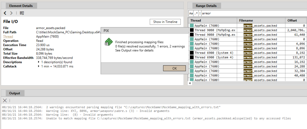 Analyzing Win32 File IO performance in Timing Captures - PIX on Windows