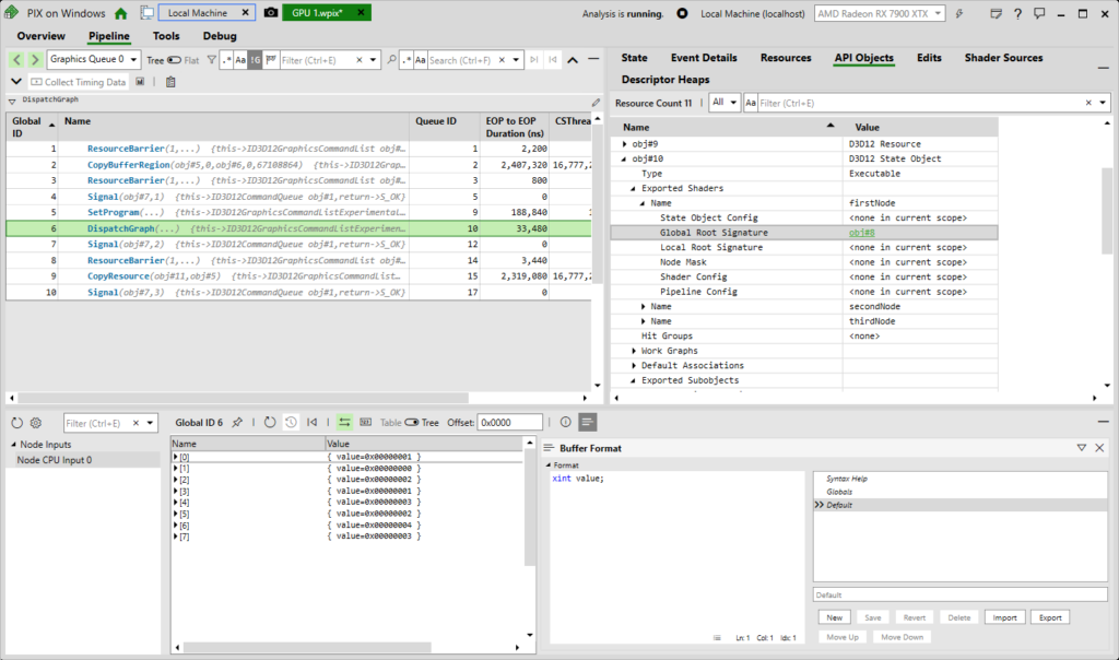 PIX 2306.21-preview: Work Graphs support - PIX on Windows