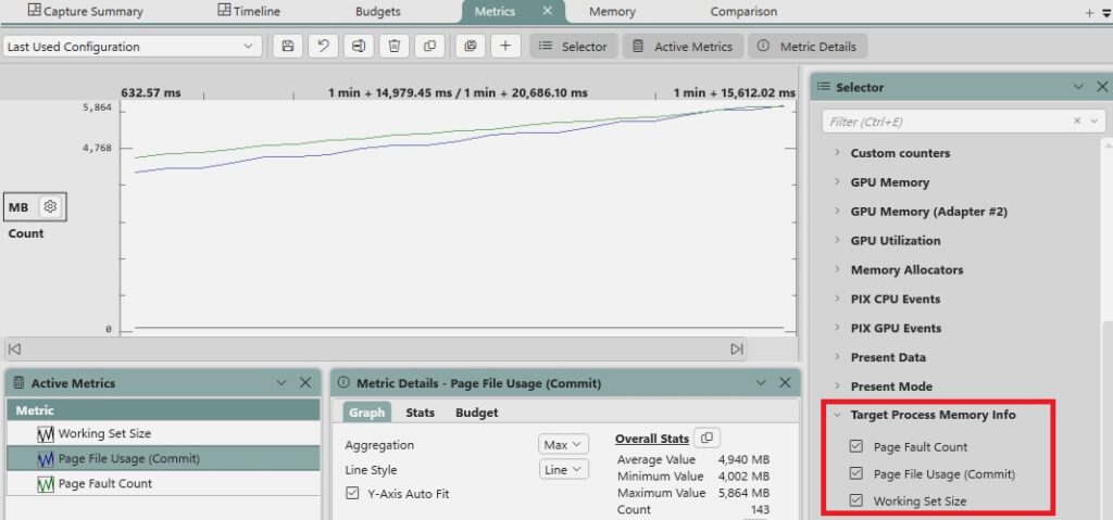 New memory profiling features in Timing Captures - PIX on Windows