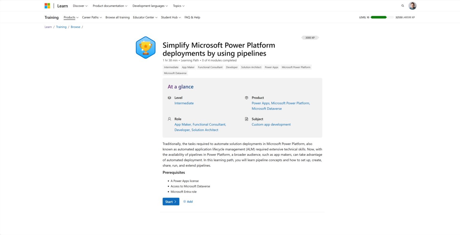 Announcing The Simplify Microsoft Power Platform Deployments By Using Pipelines Learning Path