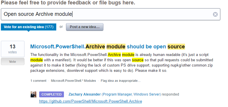 Understanding the PowerShell UserVoice - PowerShell Team