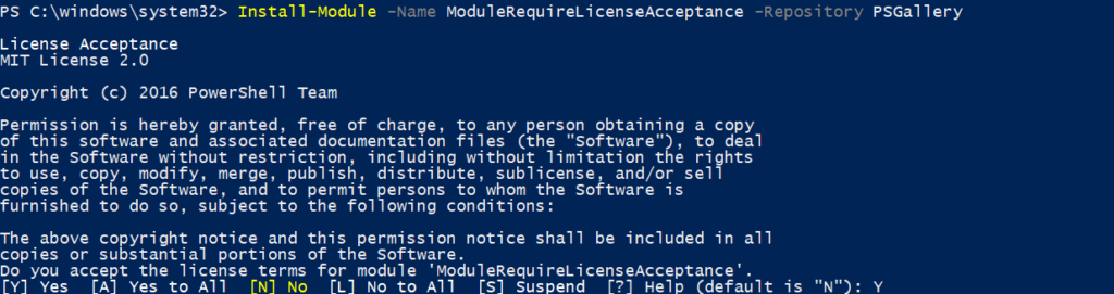 Require License Acceptance Support in PowerShellGet - PowerShell Team