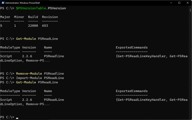 Updating help for the PSReadLine module in Windows PowerShell 5.1 - PowerShell Team