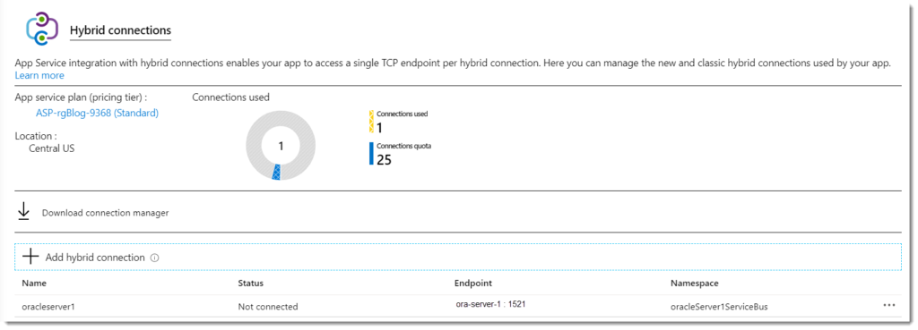 Using Azure App Services with Hybrid Connections - Developer Support
