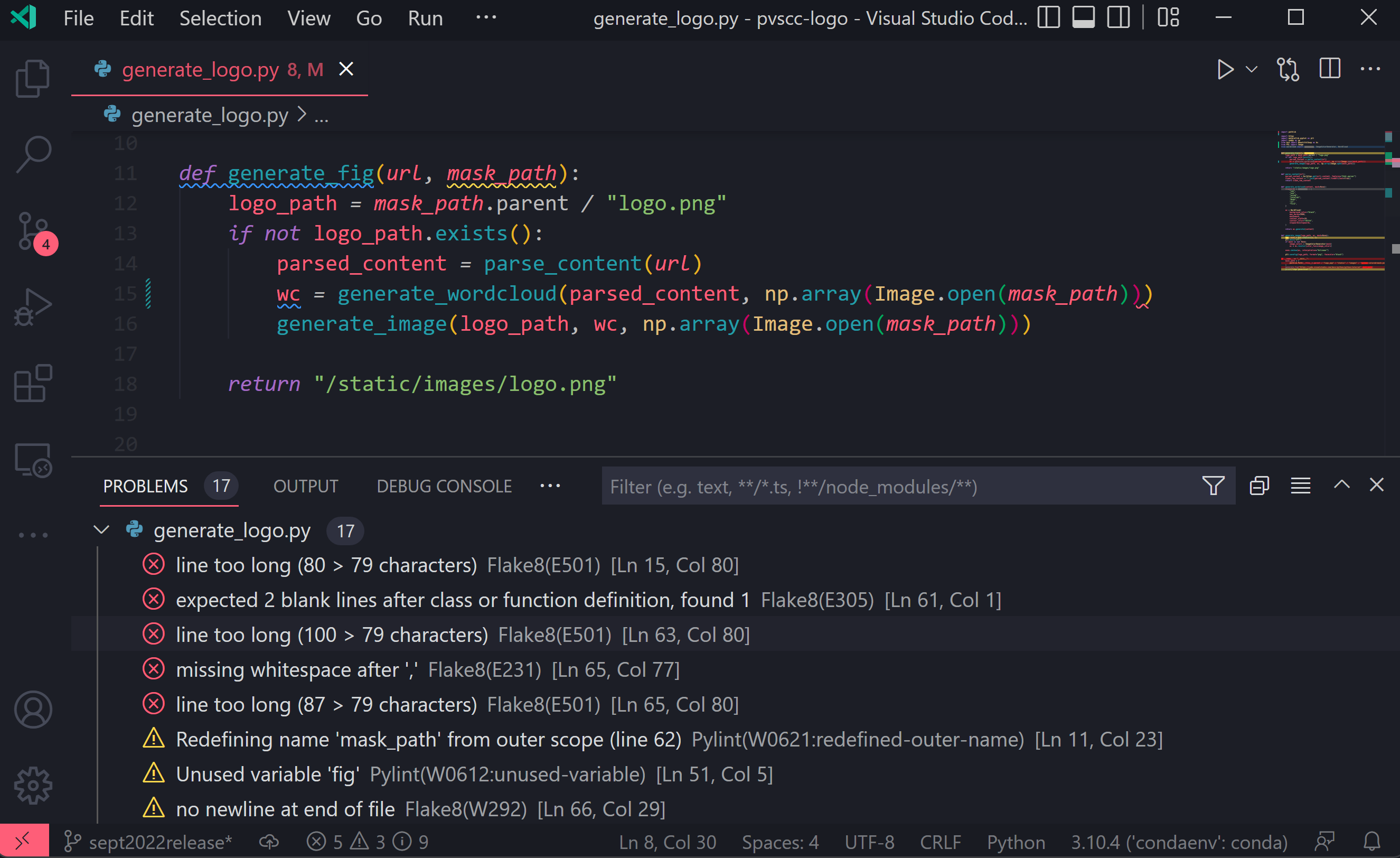 Visual Studio Code Python 2022 9 Flake8 jupyter IntelliSense