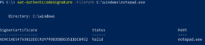 Reporting on Digitally Signed Files with PowerShell - Scripting Blog [archived]