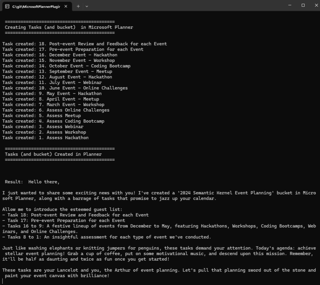 Making Plans with Semantic Kernel: Implementing the Microsoft Graph Plugin | Semantic Kernel