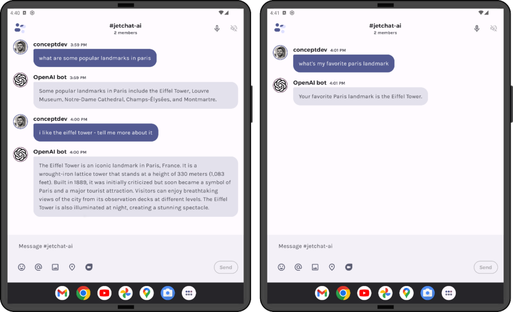 Infinite chat with history embeddings - Surface Duo Blog