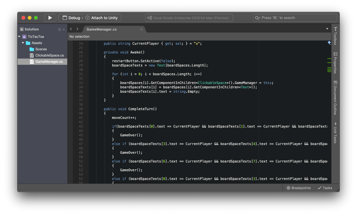 Make games with Visual Studio for Mac and Unity - Visual Studio Blog