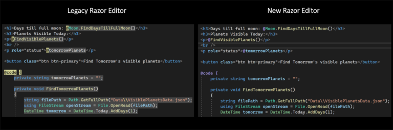 Introducing the new Razor editor in Visual Studio 2022 - Visual Studio Blog