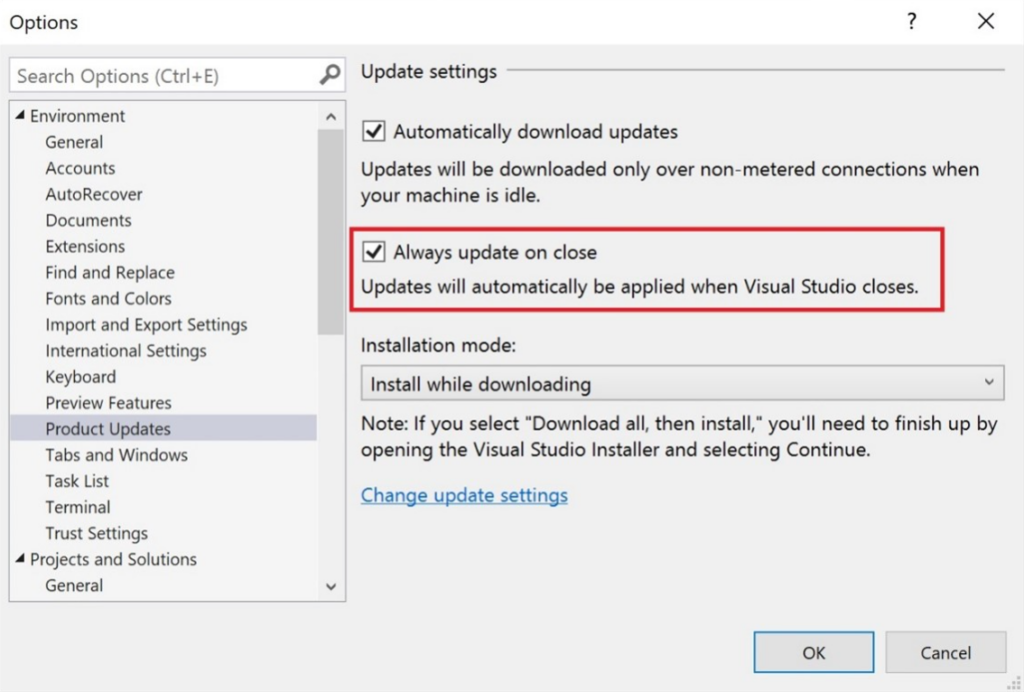 Visual Studio 2022 can now Always Update on Close! - Visual Studio Blog