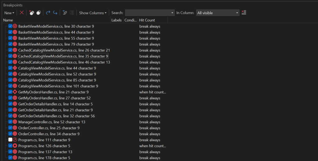Breakpoint Groups in Visual Studio