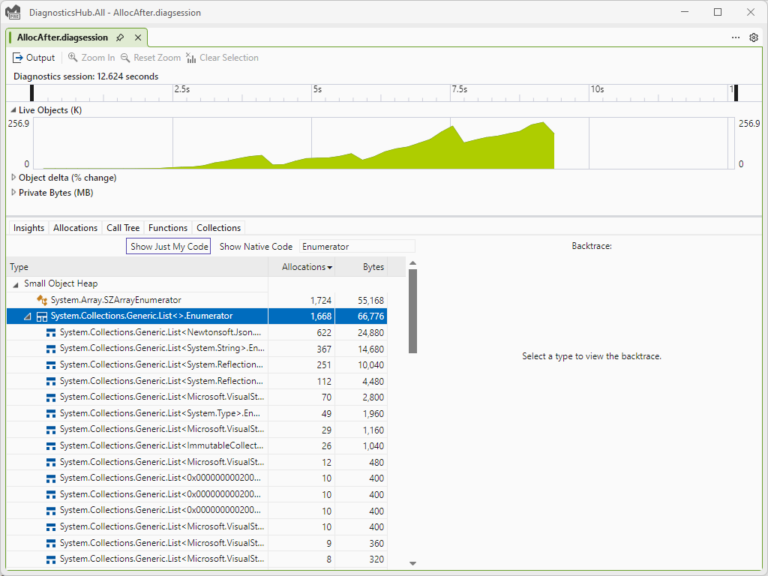 A unit of profiling makes the allocations go away - Visual Studio Blog
